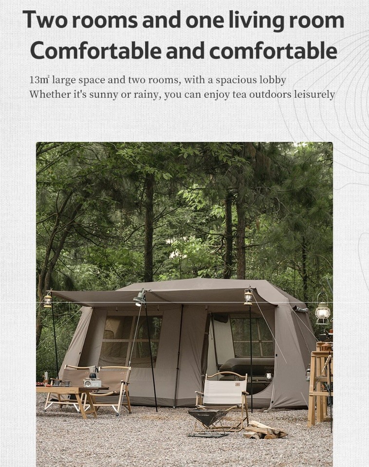 Luxury Glamping Tent Two Bedroom Family Camping House Outdoor 13m² 5-8 ...