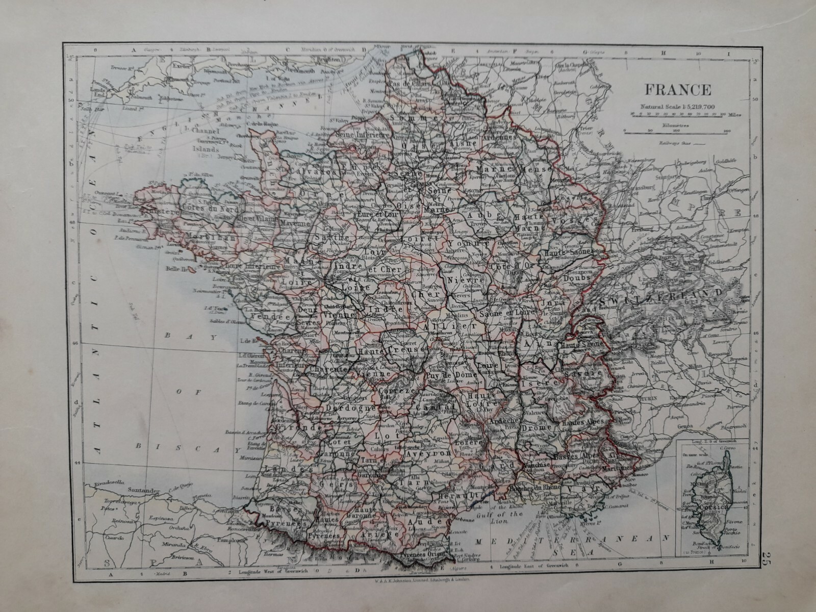 1913 Carte - France Lot Loiret Orne Vendee Ain Aveyron Paris Oise ...