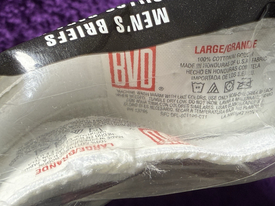 BVD Briefts Mens LARGE White Cotton 2005 Vintage Underwear Rare ...