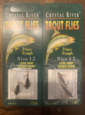 2 Packs 4 Total Crystal River Trout Flies Size 12 Prince Nymph | eBay