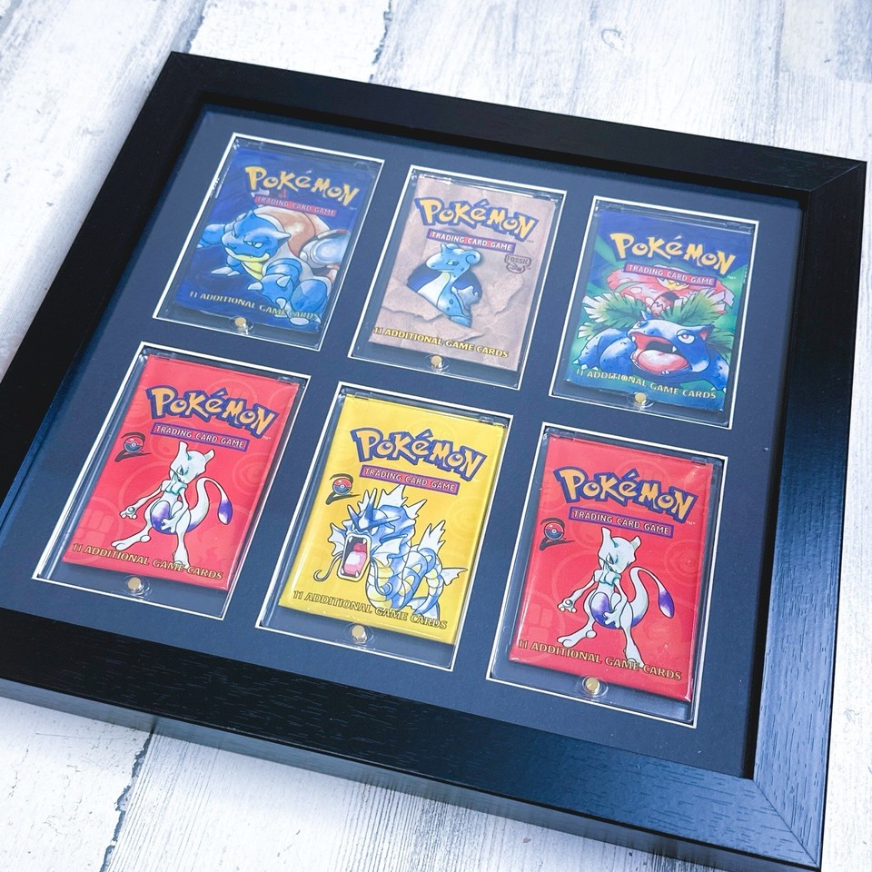 Pokemon Base Set Booster Pack Wrappers Display Framed Charizard Base ...