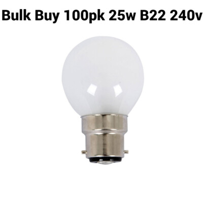 Bulk 100 Pack 25W PEARL Fancy Round Light Globes / Bulbs Bayonet Cap ...