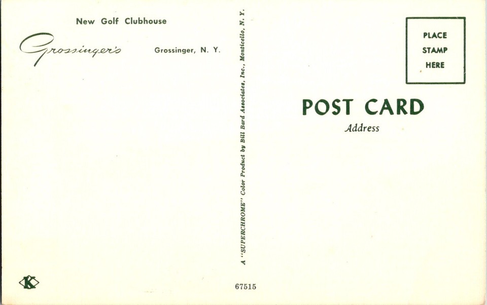 Grossinger NY-New York Grossinger's New Clubhouse Red Golf Cart Vintage ...