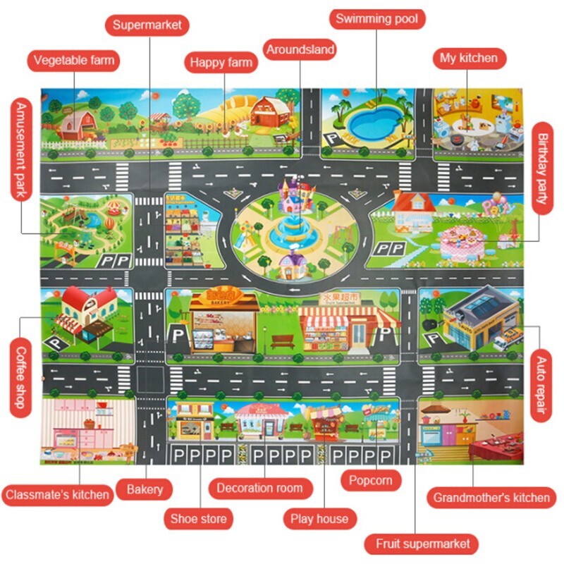 Toy Map Toys 130*100cm Buildings Children Creative Educational Durable ...