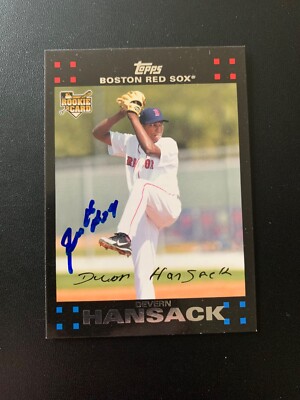 Devern Hansack Signed 2007 Topps Rookie Card Boston Red Sox Autograph ...