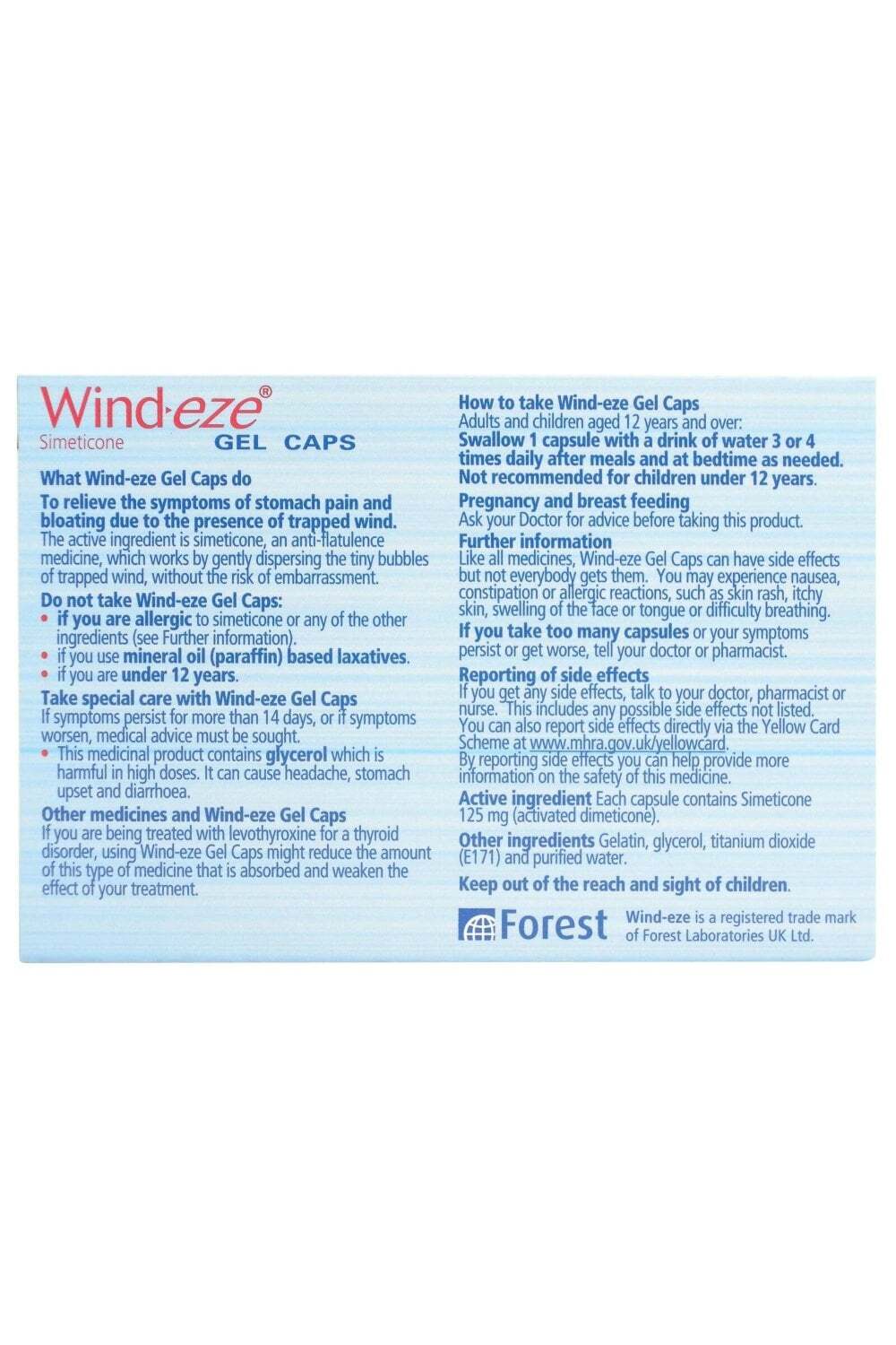 Wind-eze Buy Pain Relief Gel Capsule - 20 Capsules- Choose Pack | eBay UK