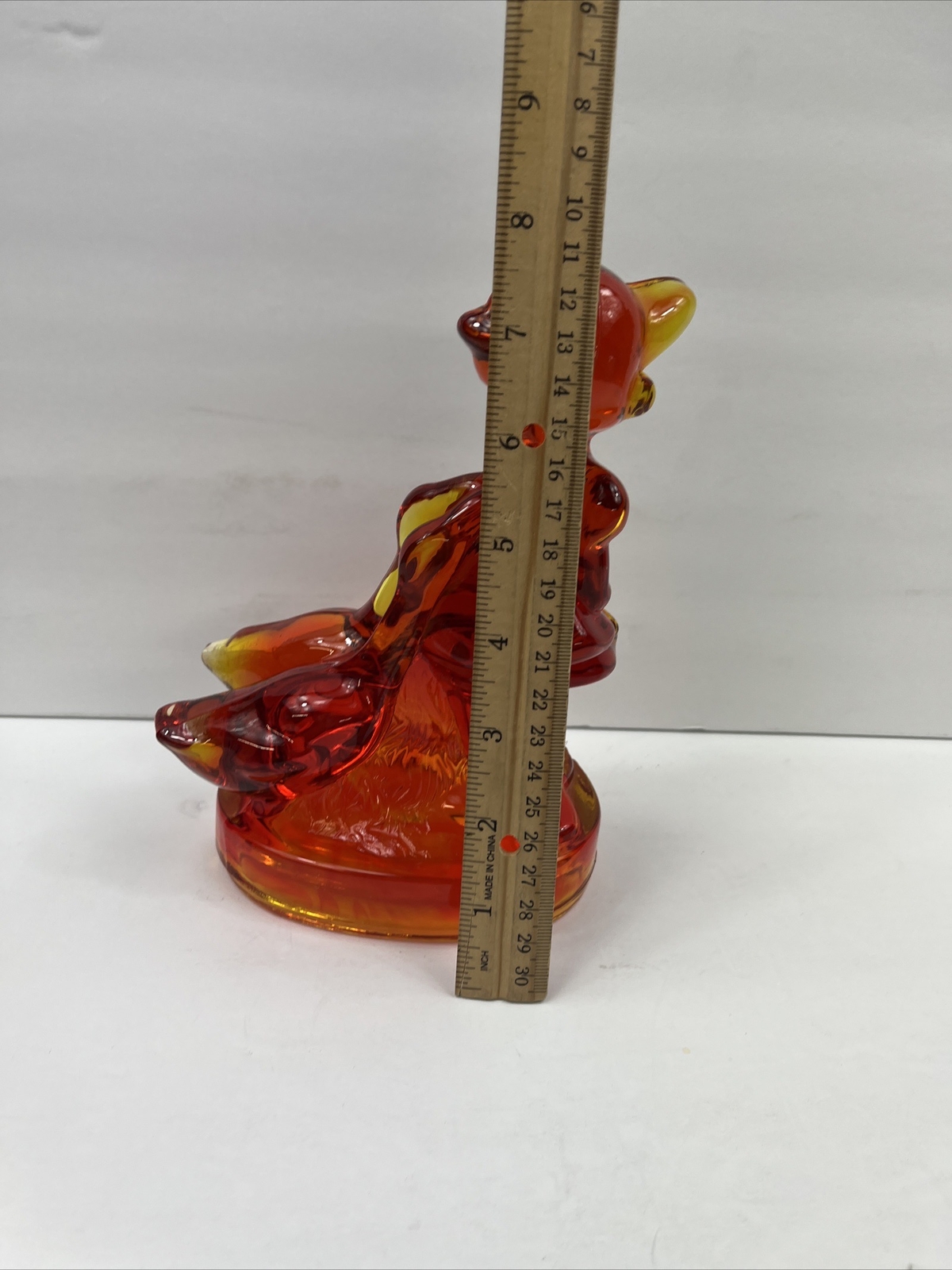 LE Smith Red Amberina GOOSE GIRL Glass Girl With Geese Figurine 7.5 ...