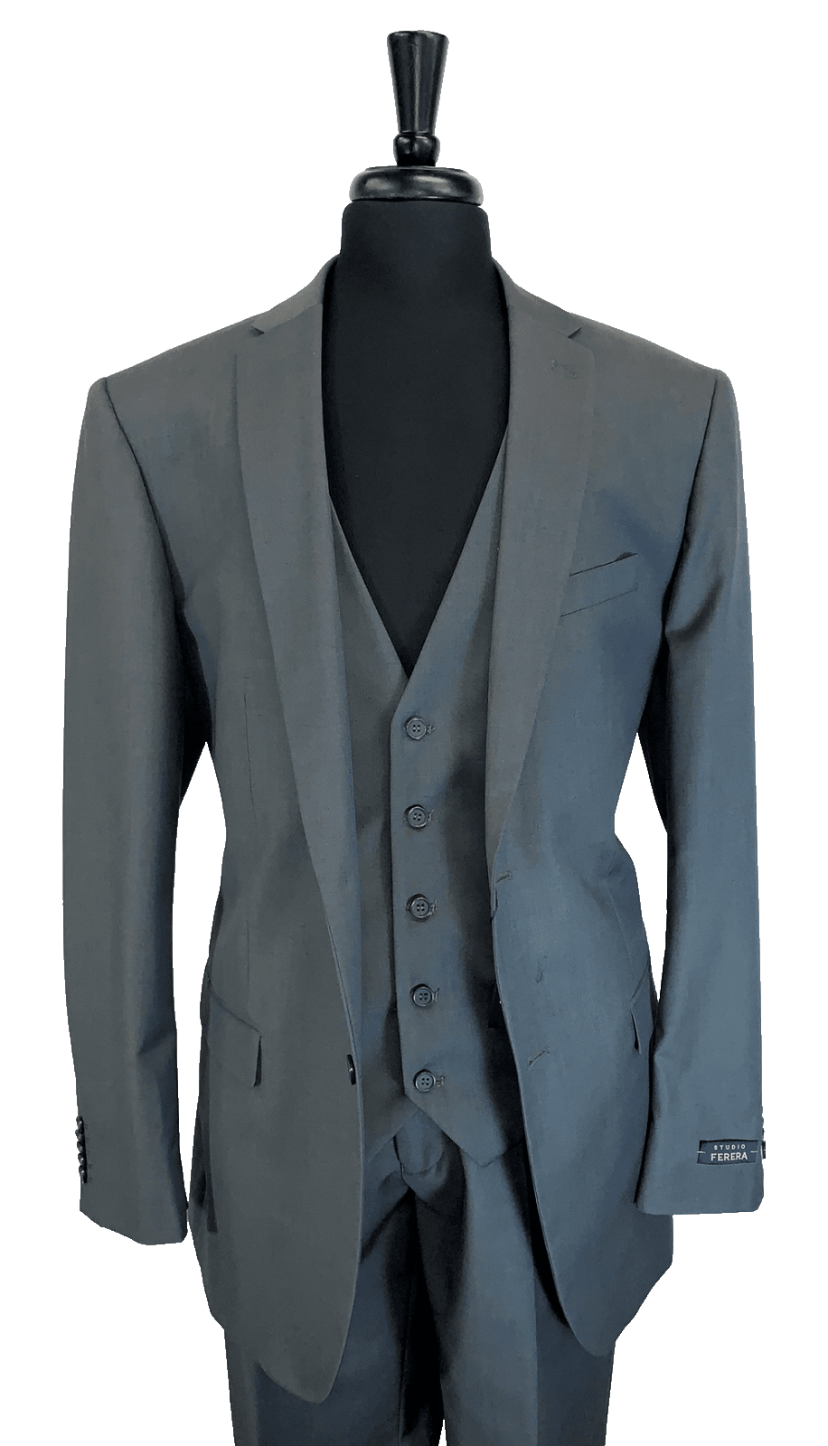 FERERA COLLECTION-MEN'S 3 PIECE MODERN FIT SUIT COLOR DK GRAY 48r Waist ...