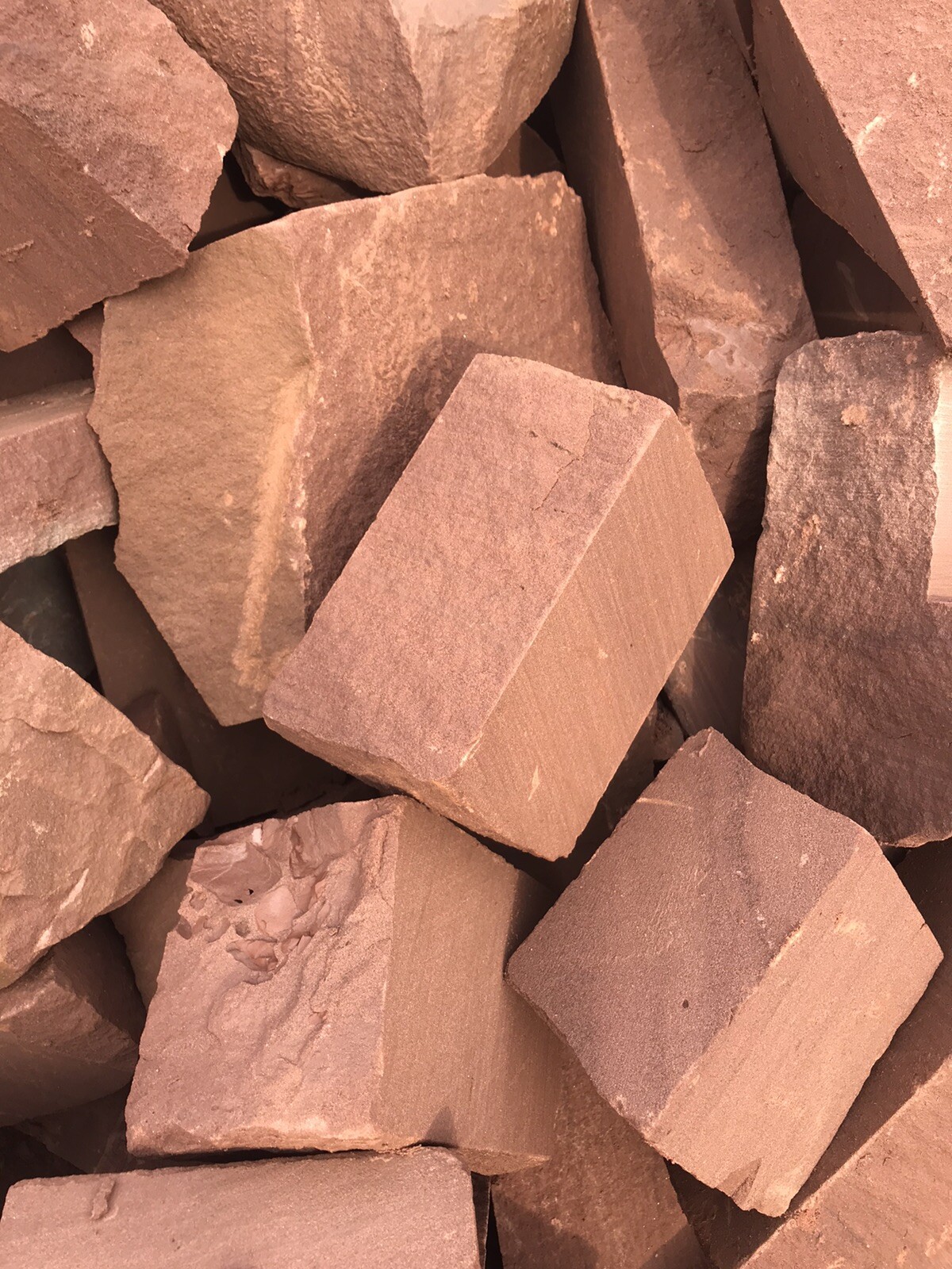 Random St Bees Red Sandstone Walling Stone in a Dumpy Bag | eBay UK