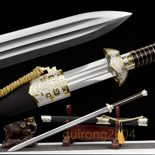 42" Hand Forged Chinese Tai Chi Jian Double Edged Sword 1095 Carbon ...