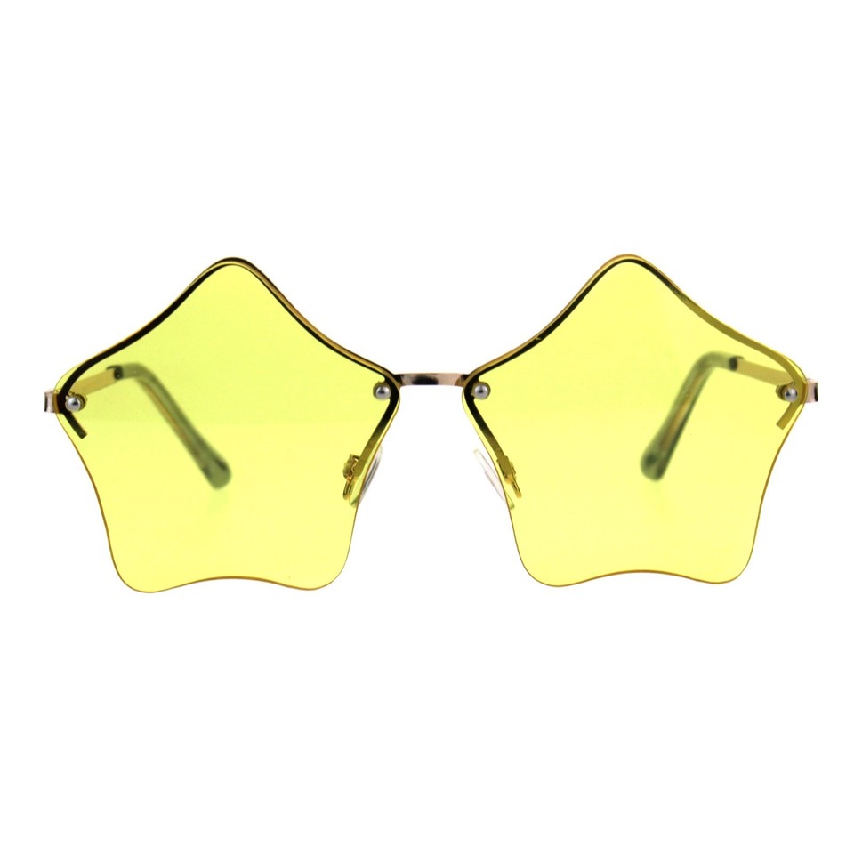 Star Shape Sunglasses Glasses Cute Stars Lens Half Rimless Frame UV 400 ...