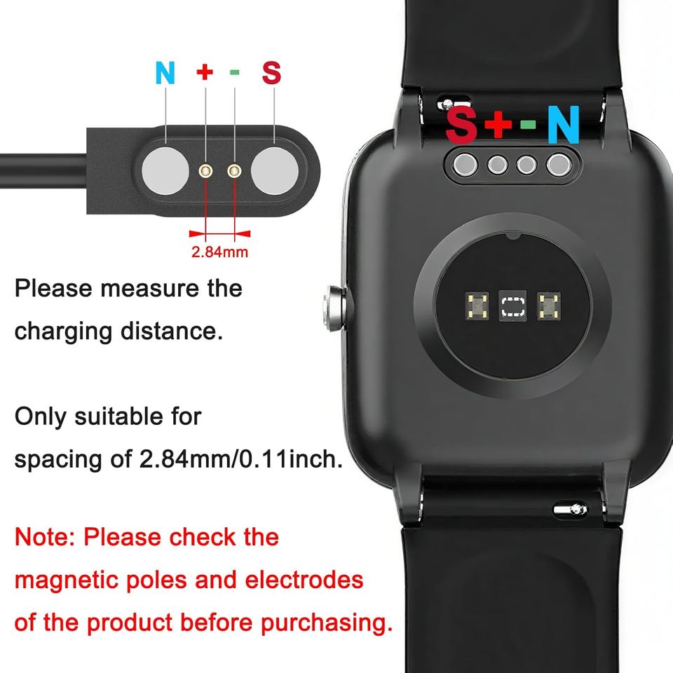 Veryfit Smartwatch Charger Cable, Magnetic 2 Pin Charging Cable for ...