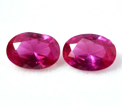 1.40 Natural Red Ruby Pair For Jewelry GGL Certified (7 x 4 mm) Treated ...