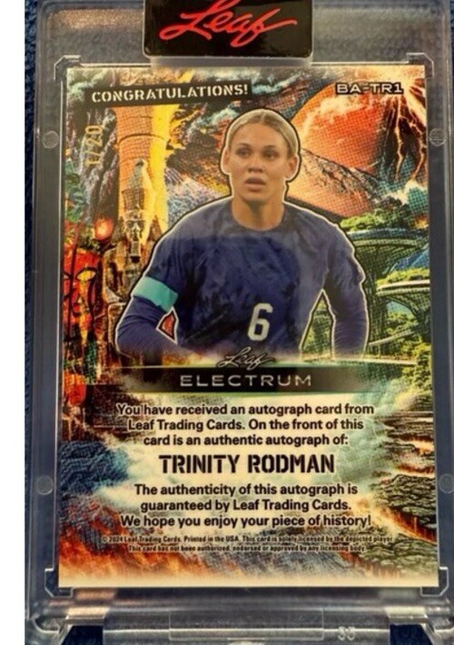 TRINITY RODMAN 2024 LEAF ELECTRUM BRONZE SPIRIT AUTOGRAPH AUTO CARD SP ...