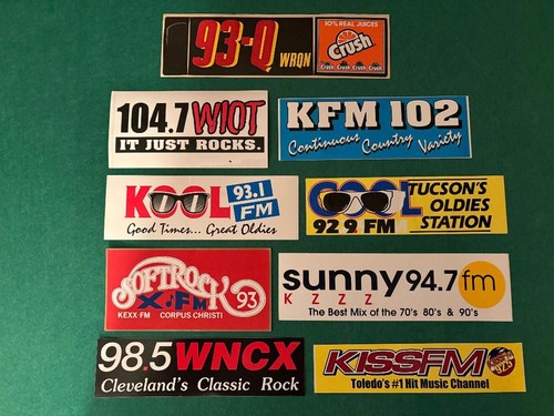Radio station bumper stickers early 1980s lot of 9 vintage stickers | eBay