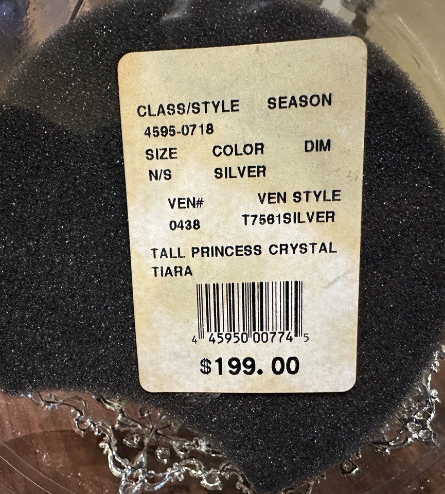 David's Bridal Wedding TIARA w/ Case ~ Tall Princess Crystal Tiara ...