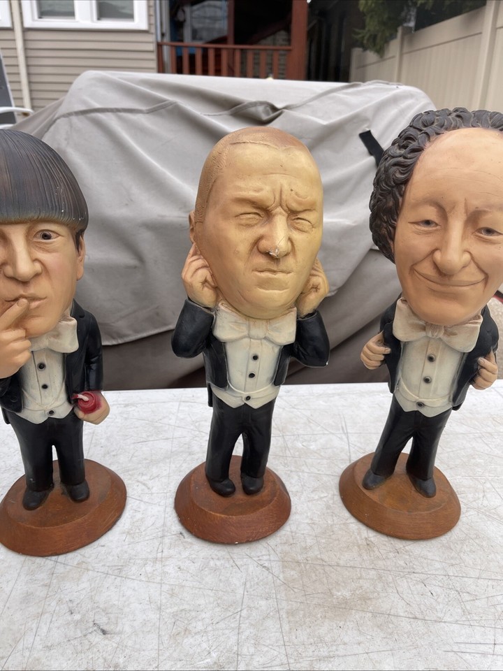 1980 STATUES OF THE THREE STOOGES LARRY, MOE, AND CURLEY 18" tall ...