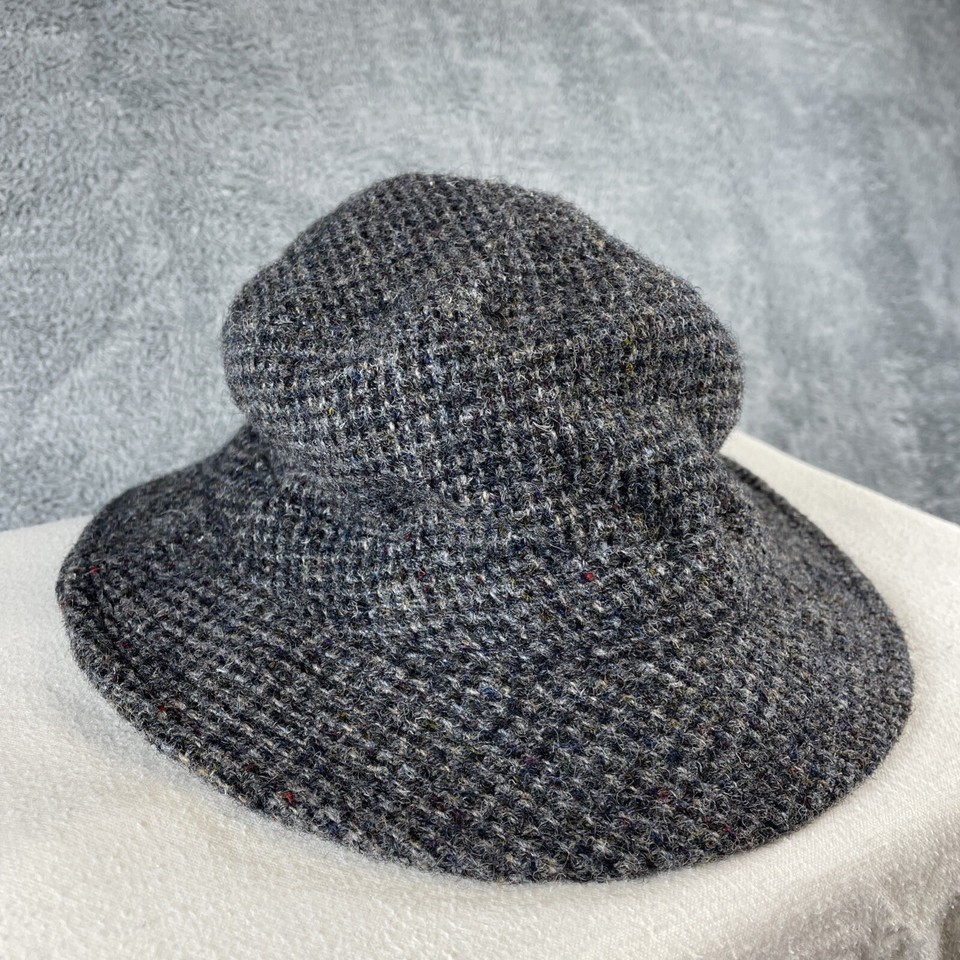 VTG Harris Tweed LL Bean bucket hat Men Large Gray Waterproof 100 % ...