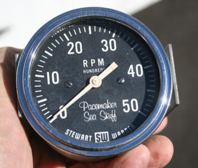 Stewart Warner Vintage 5,000 RPM 5K 3 3/8" Tachometer Pacemaker Sea ...