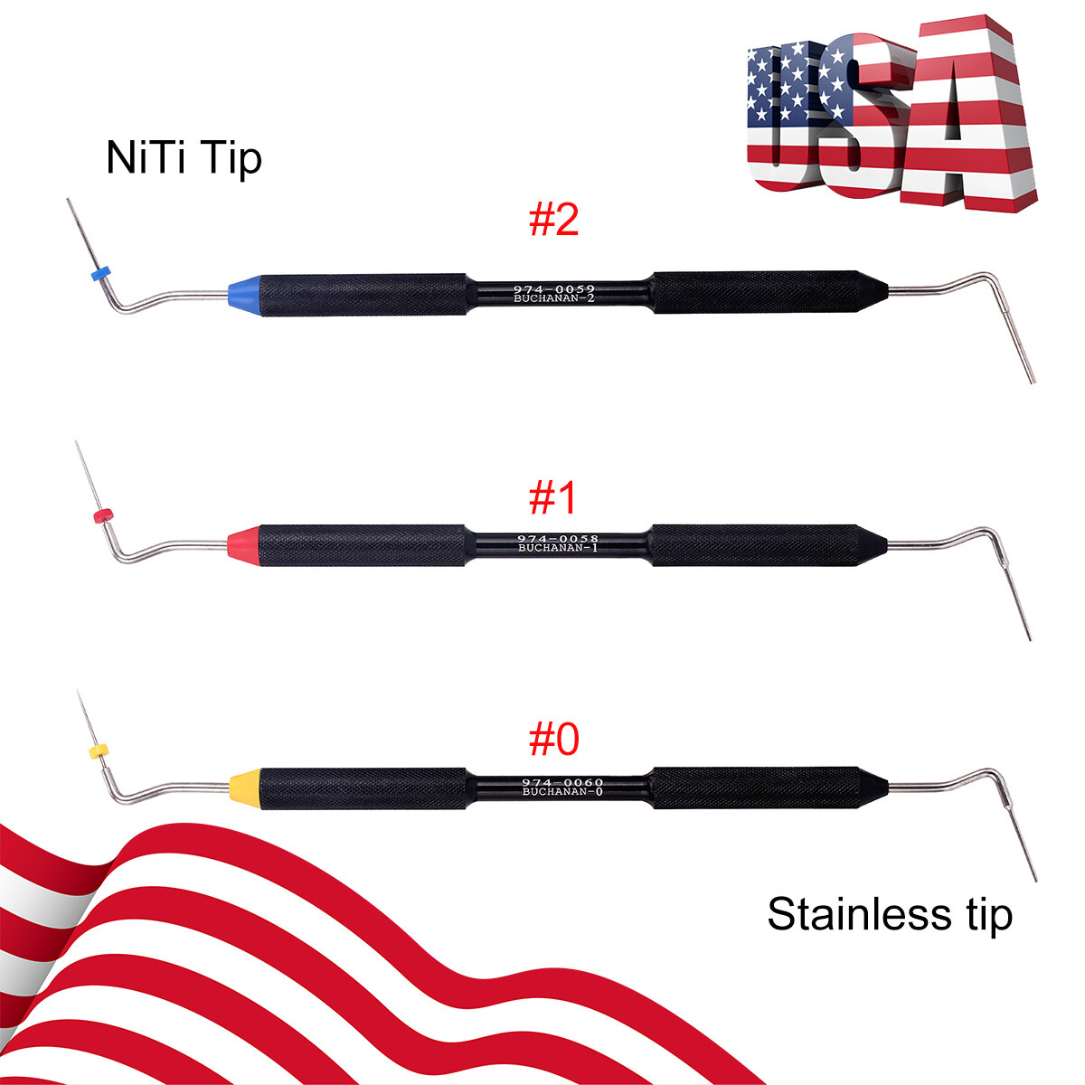 Dental Endo Buchanan Hand Plugger Tip Fill Obturation Instrument Size-0 ...