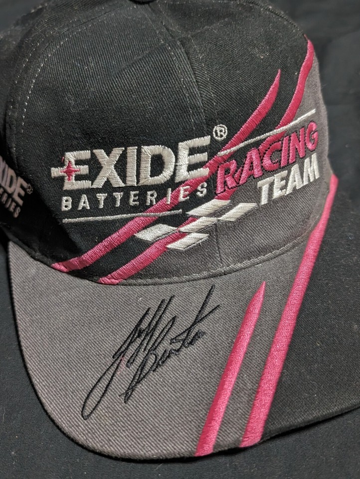 Vtg 90s Jeff Burton Exide Racing Team Logo Athletic Diamond NASCAR ...