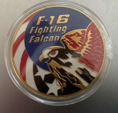 F-16 Fighter Coin US Air Force Fighting Falcon Commemorative in case | eBay