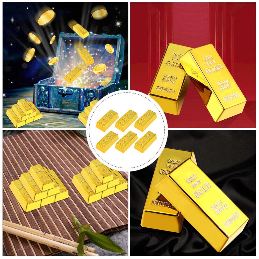 6Pcs Gold Bars Fake Gold Bar Gold Bullion Door Stopper Gold Bar Door ...
