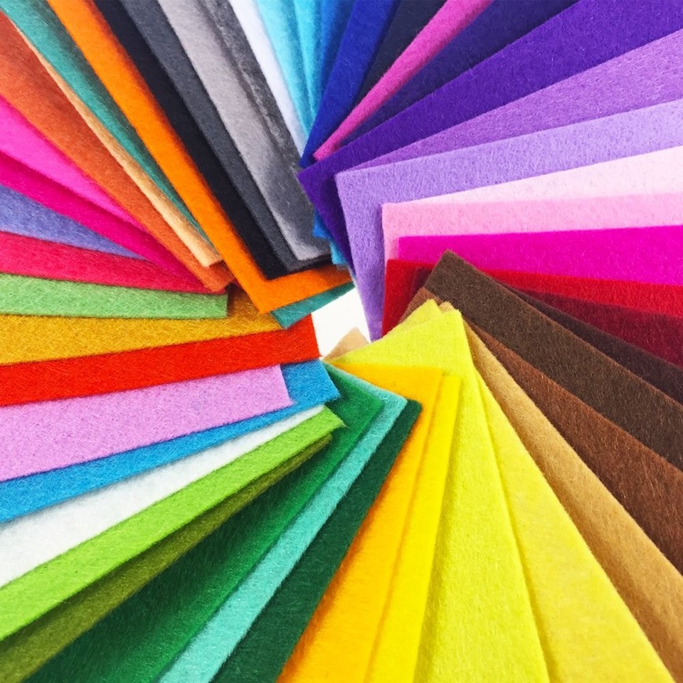 48PCS 8 x 12 inches (20 x 30cm) Assorted Color Felt Fabric Sheets ...