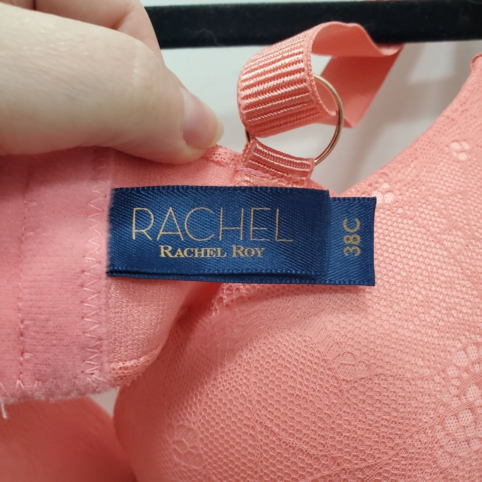 RACHEL Rachel Roy #RR126AX Salmon Lace Underwire Perfect Push Up Bra ...