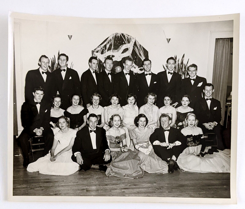 1950s Dallas Texas College Formal Dance Event Couples Dresses Lipstick ...