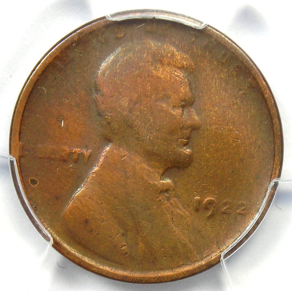 1922 No D "Plain" Strong Reverse Lincoln Wheat Cent Penny 1C - PCGS VF ...