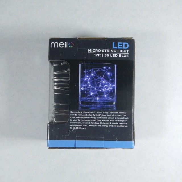 Meilo 12ft 36 LED Battery Operated Micro Fairy Starry String Light Blue ...