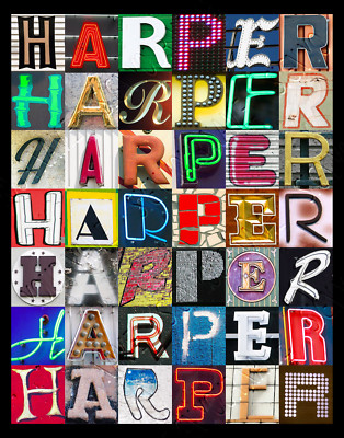 HARPER Name Poster featuring photos of actual sign letters | eBay