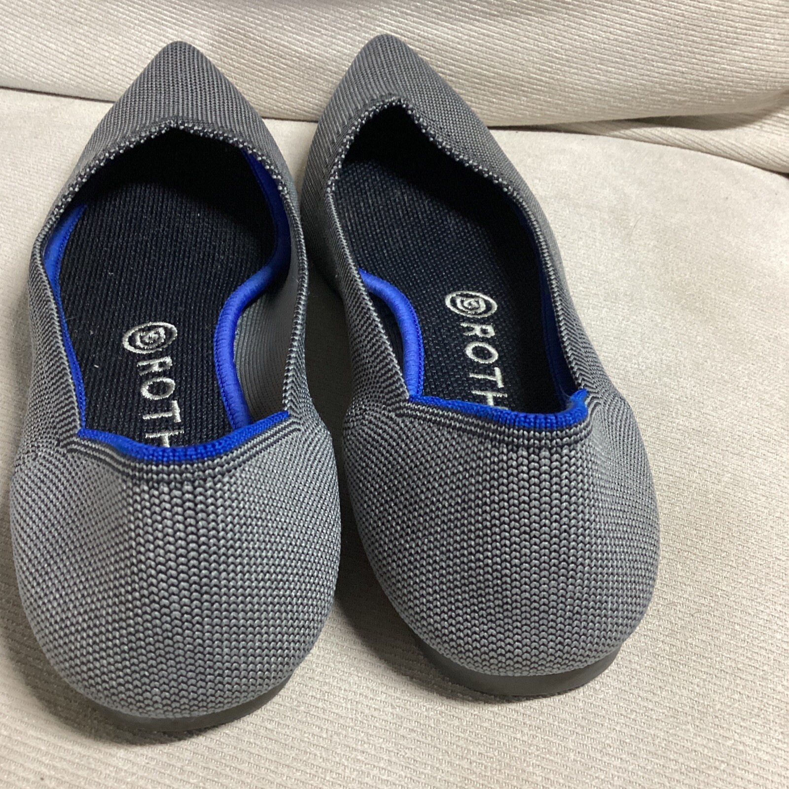 Rothys The Point Ballet Flats Womens Size 8.5 Cloud Gray Grey Birdseye ...