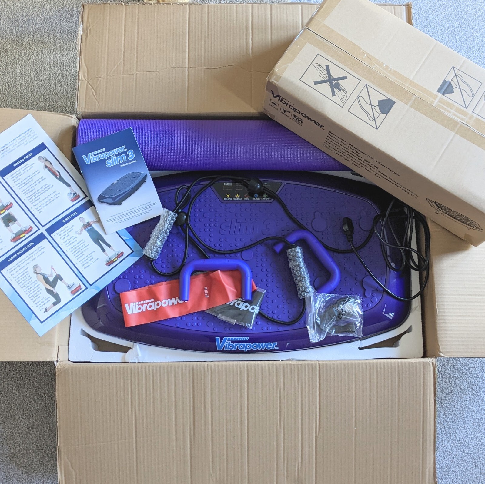 Vibrapower Slim 3 Vibration Exercise Plate with Step/Seat | eBay UK