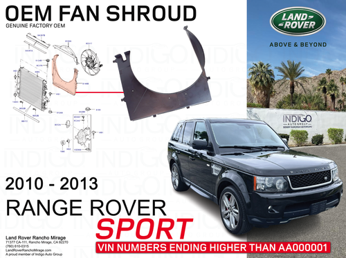 2010-2013 RANGE ROVER SPORT Genuine Land-Rover Fan Shroud *HIGH HEAT ...