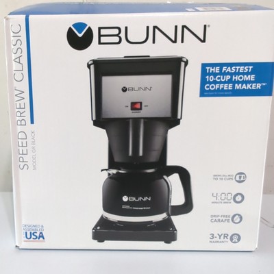 BUNN GRB Classic Speed Brew Black 10-Cup Coffee Maker Fast Brew New ...