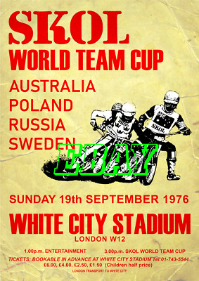 White City WTC Speedway Aged Look Retro A4 Size Poster Print | eBay UK