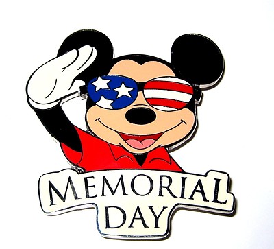Mickey Salute LE 100 Disney Auction Pin Memorial Day US Flag Patriotic ...