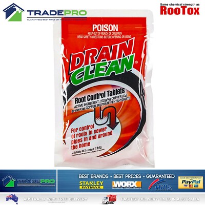 Root Control 4x Tablets 114g Sewer Pipe Toilet Copper Tree Rootox Drain ...