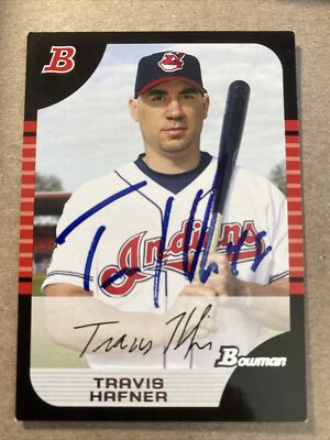 2005 Bowman #99 Travis Hafner AUTO AUTOGRAPHED Card Cleveland Indians ...