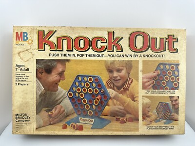 Vintage Knock Out Strategy 2 Player Board Game Milton Bradley 1979- No ...