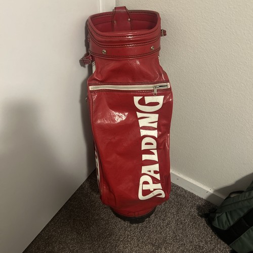 Spalding Golf Red And White Leather Pro Shop Display Staff Bag Vtg 1993 ...