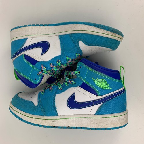 Nike Air Jordan 1 Mid SE GS Sprite Powder Racer Blue White Green DA8010 ...