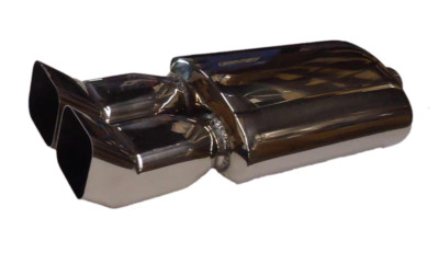Universal Stainless Steel Dual Square Tips Performance Muffler 2.5 ...