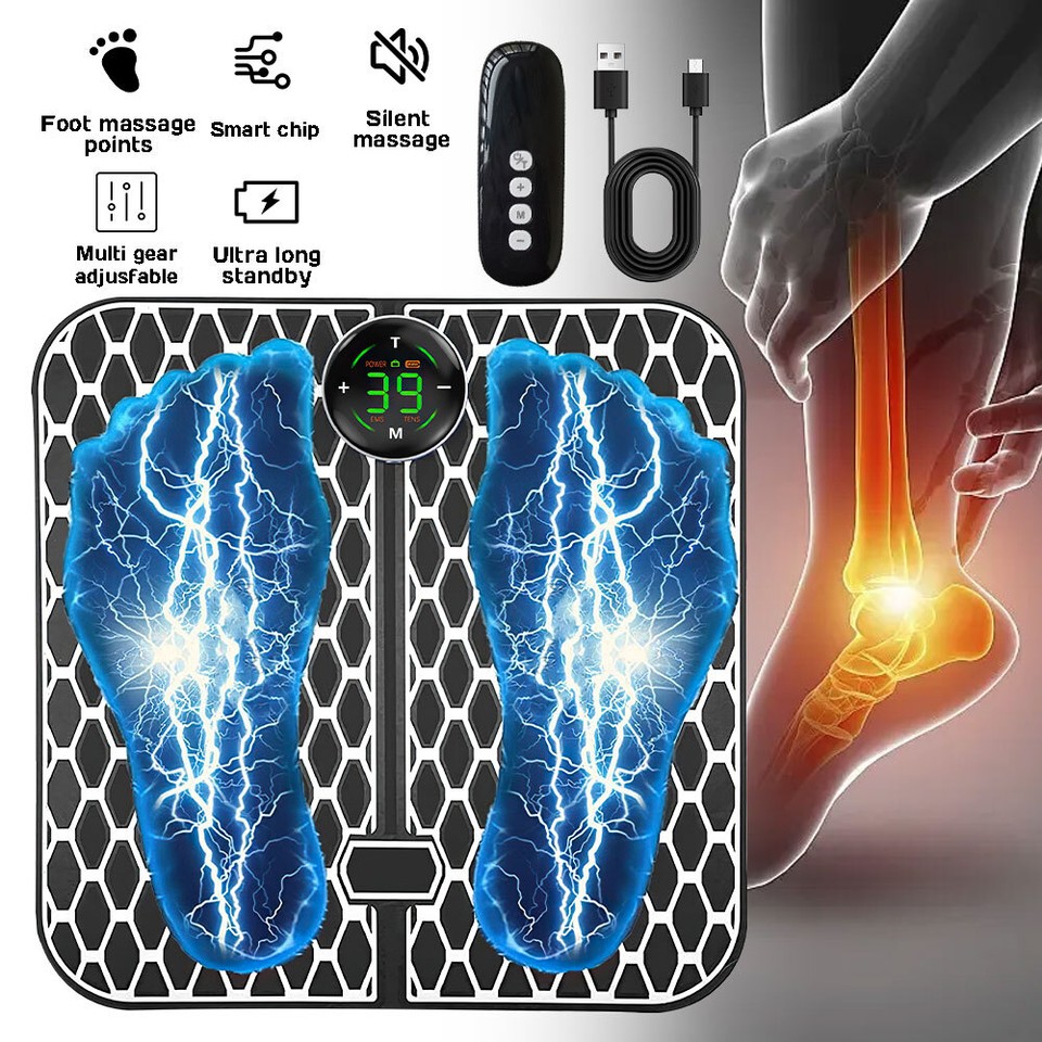 39-Level EMS Foot Massager Blood Circulation Mat Muscle Stimulator ...