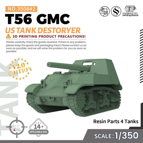 Army Tank Unpainted 1/700 Military Model Kit US T56 GMC Tank Destoryer ...