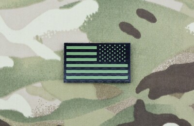 2" x 1.2" Mini-Small Reverse US IR Flag Patch Green & Black NSWDG DELTA ...