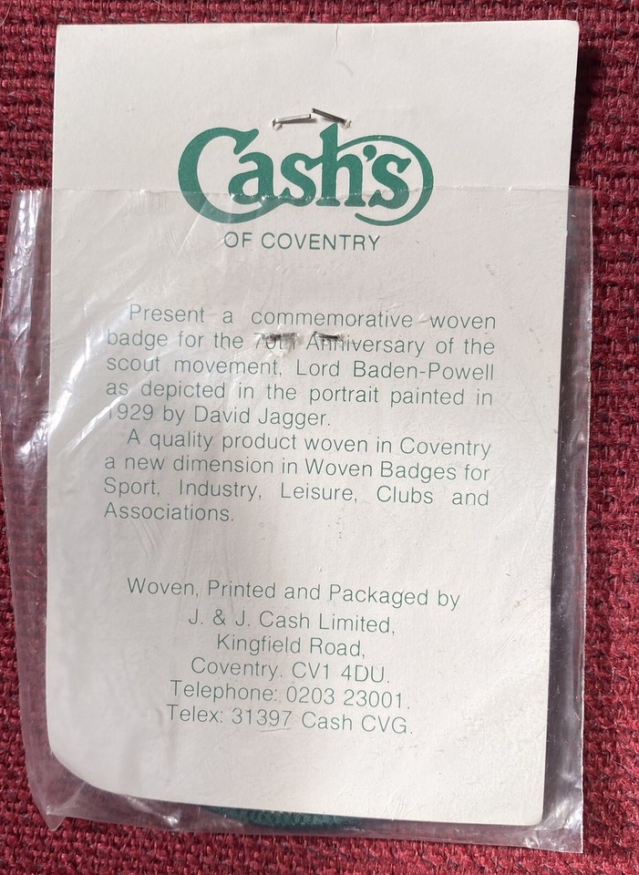 BSA Baden-Powell 70th anniversary Patch Woven Badge Boy Scout NEW ...