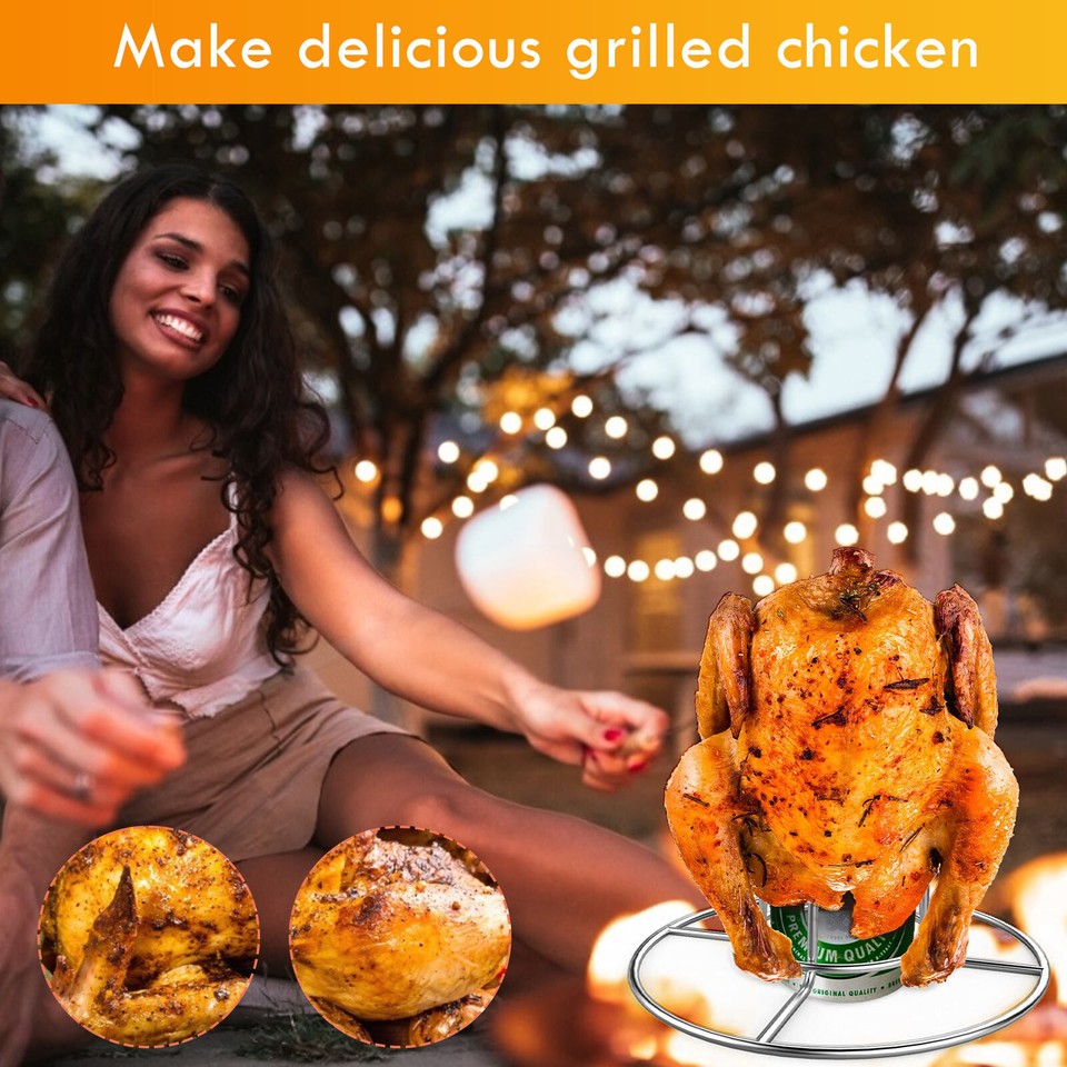 Beer Can Roaster Rack Stainless Steel Turkey Rack Vertical for Grill ...